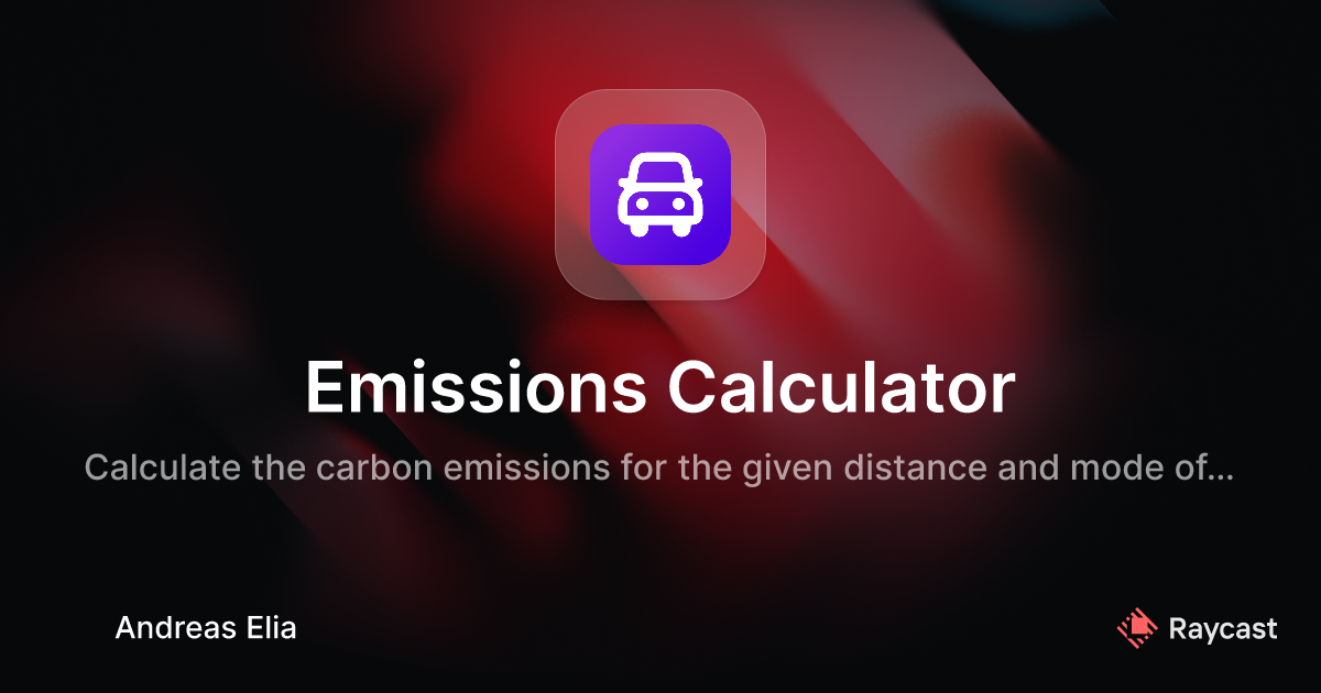 Raycast Store: Emissions Calculator