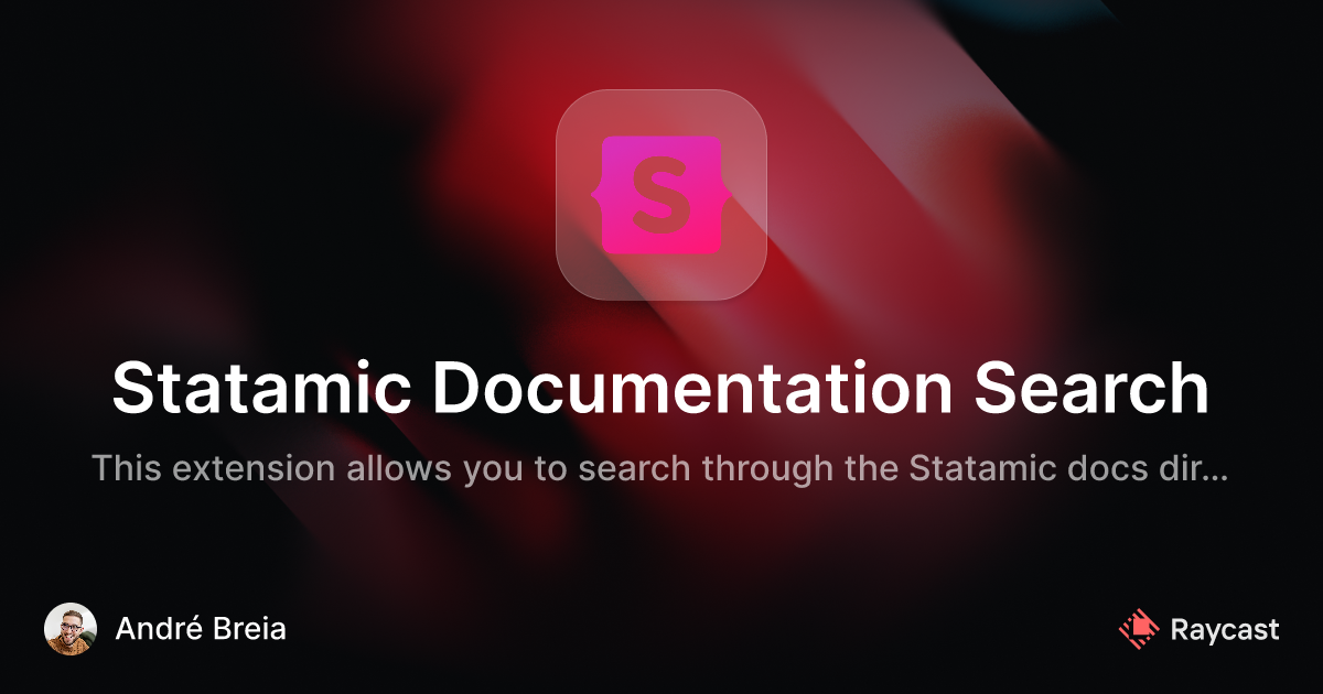 Raycast Store Statamic Documentation Search 