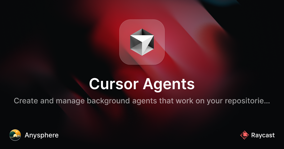 Raycast Store: Cursor Agents