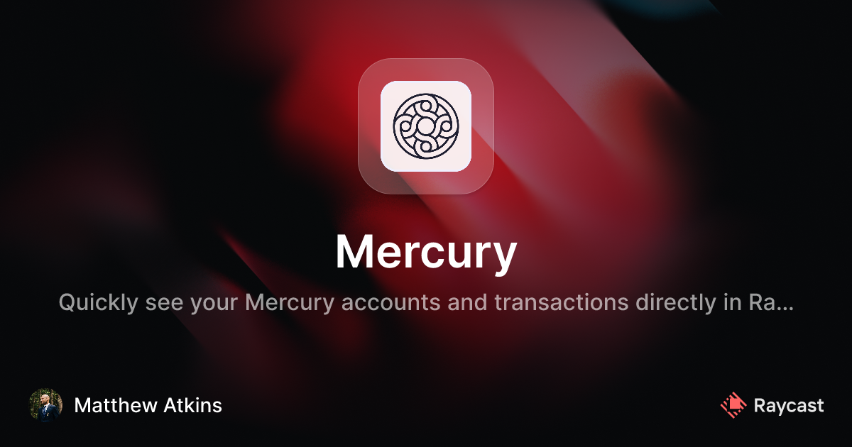 Raycast Store: Mercury