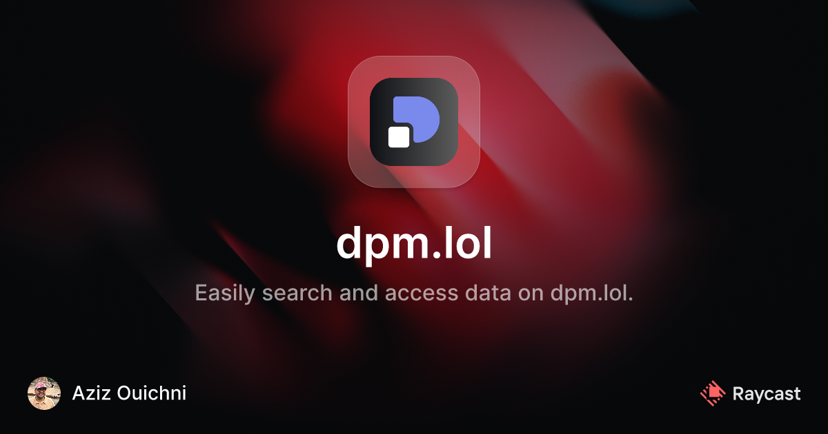 Raycast Store: dpm.lol