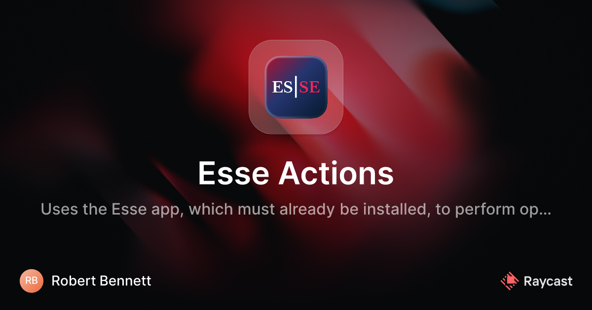 Raycast Store: Esse Actions