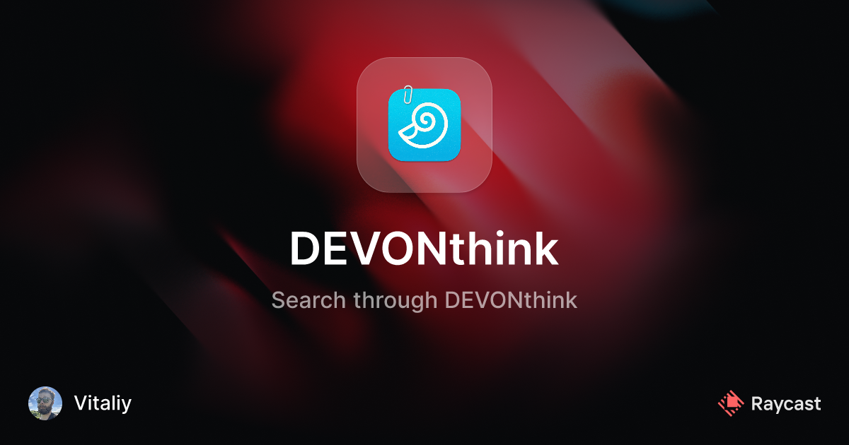 Raycast Store: DEVONthink