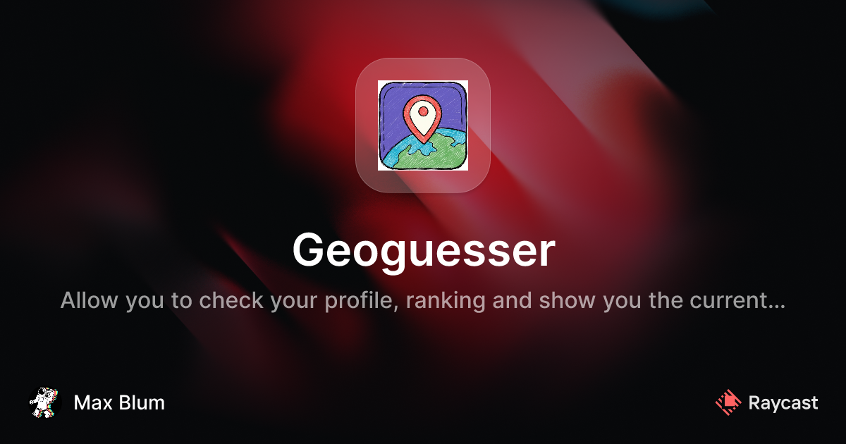 Raycast Store: Geoguesser