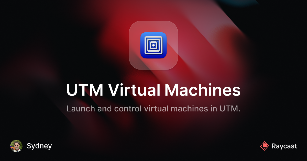 Raycast Store: UTM Virtual Machines