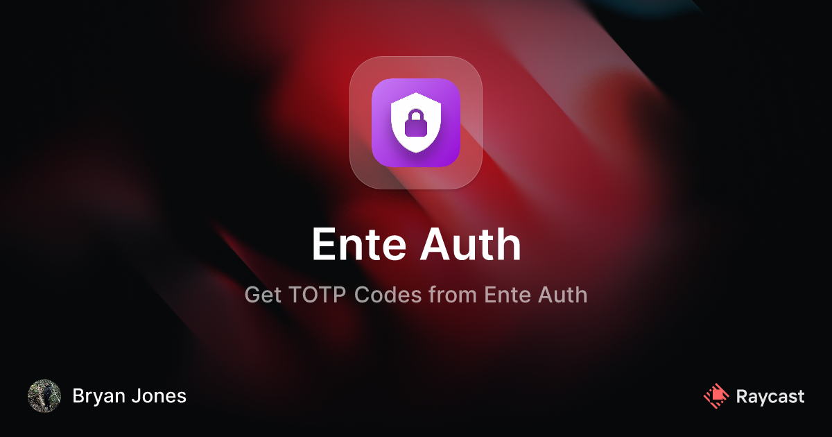 Raycast Store: Ente Auth
