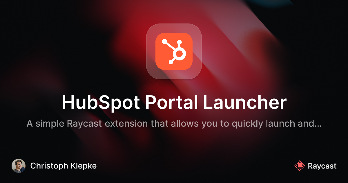 Raycast Store: HubSpot Portal Launcher