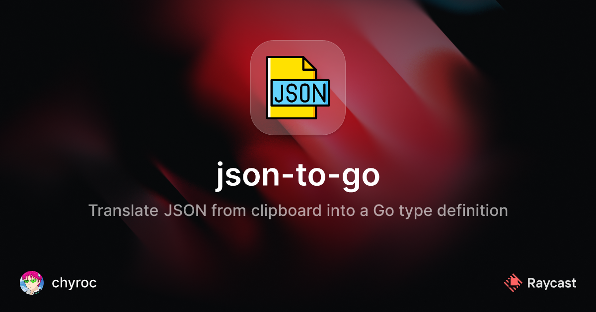 Raycast Store: json-to-go