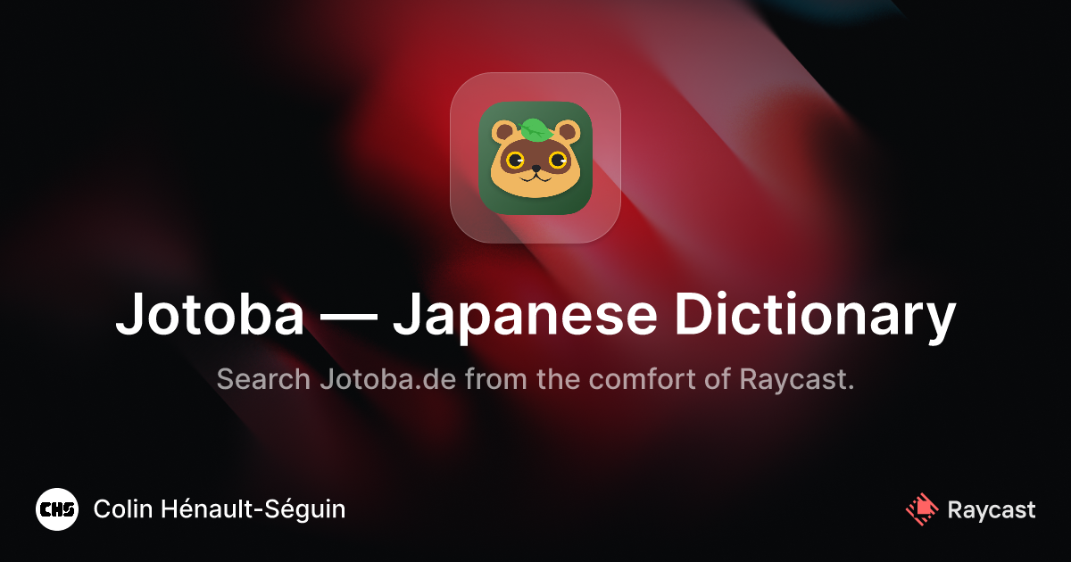 Raycast Store: Jotoba — Japanese Dictionary