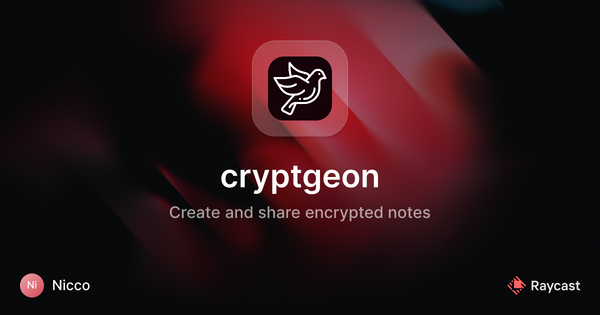 Raycast Store: cryptgeon