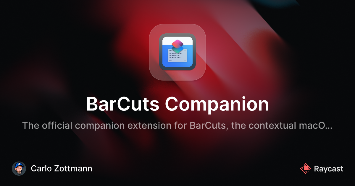 Raycast Store: BarCuts Companion