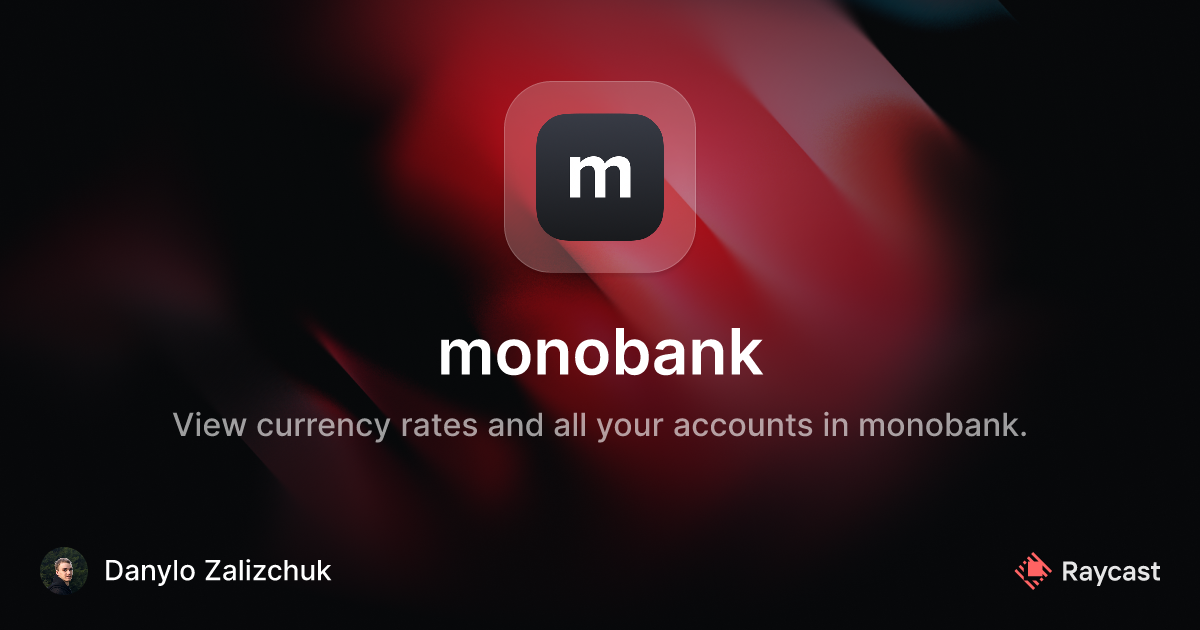 Raycast Store: monobank