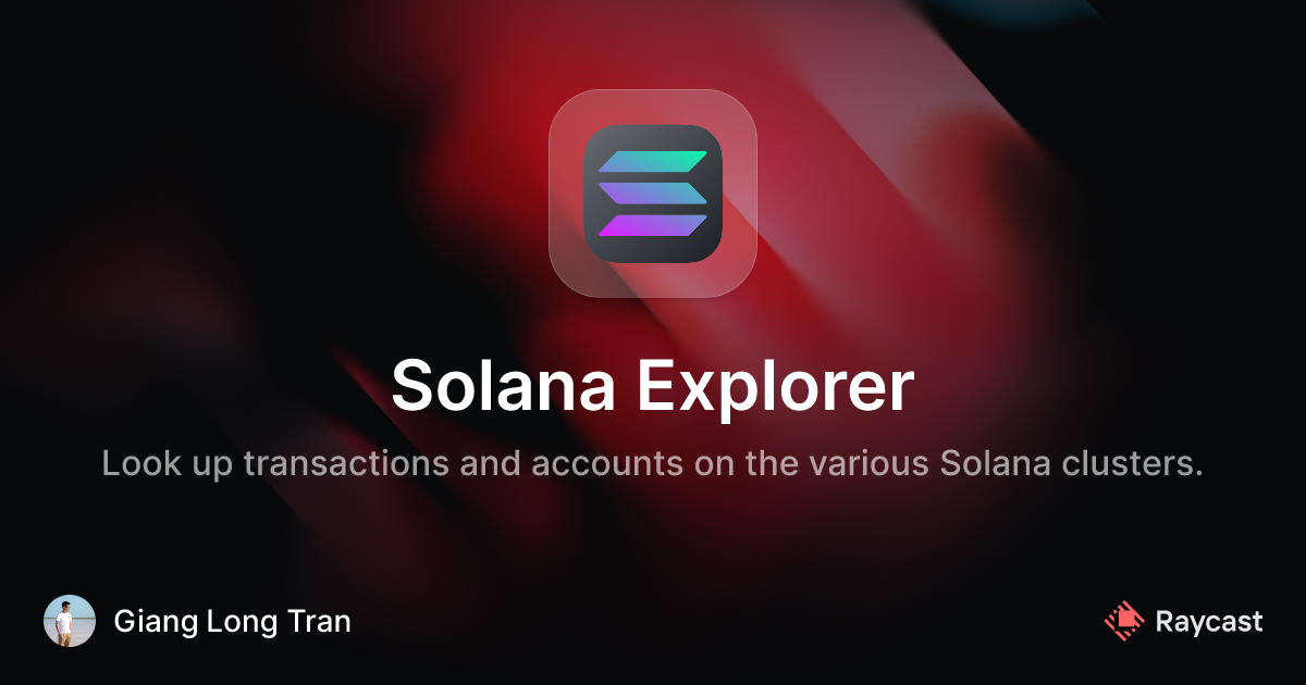 Raycast Store: Solana Explorer