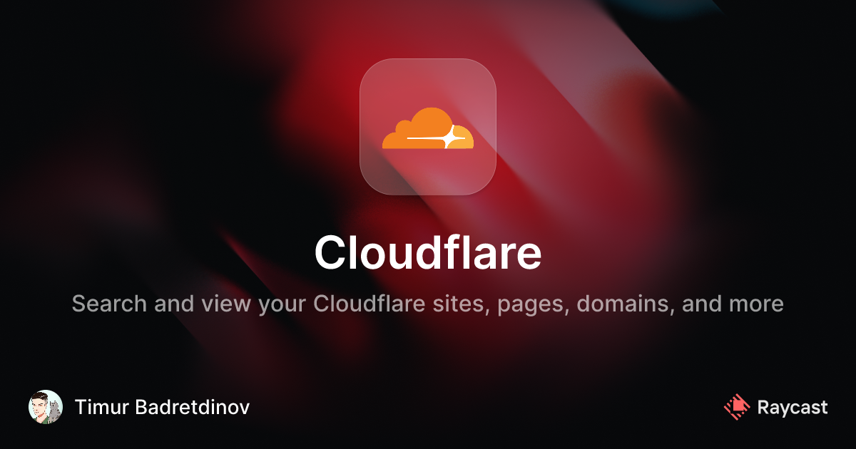 Raycast Store: Cloudflare