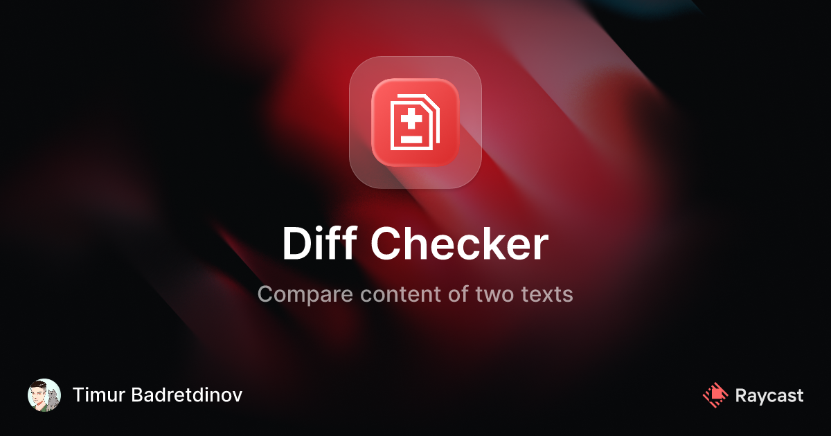Raycast Store: Diff Checker