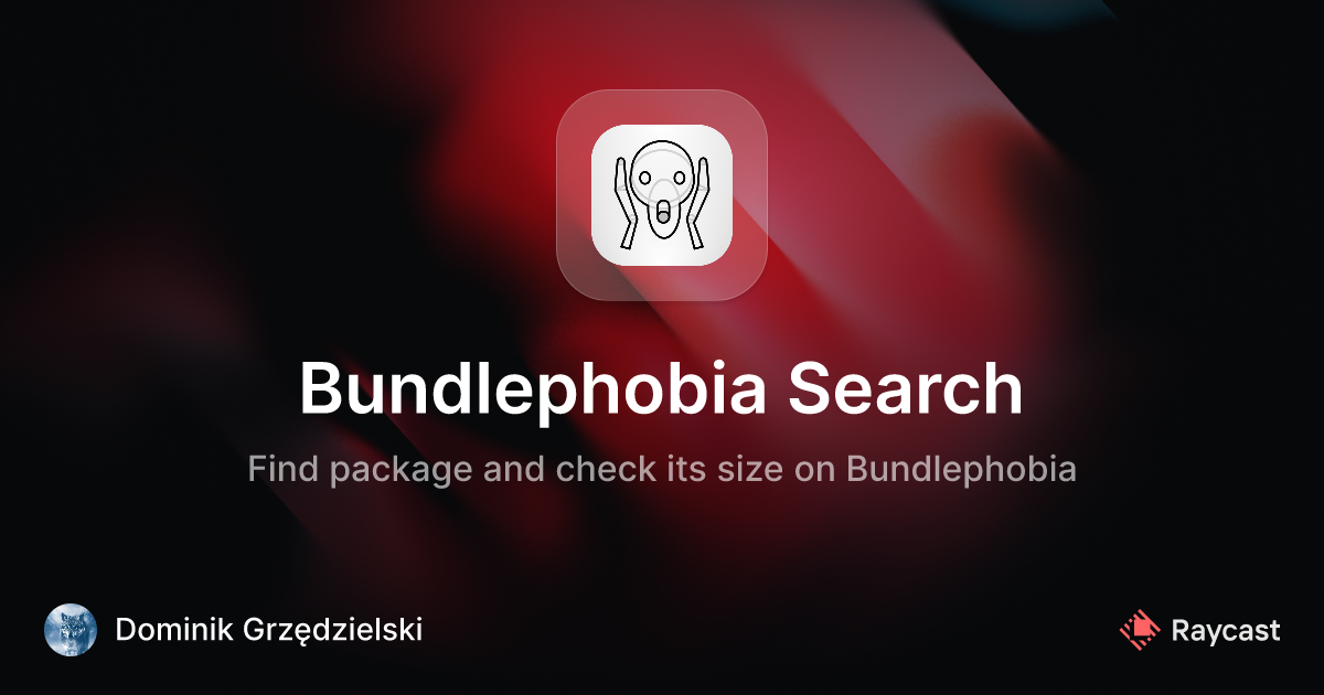 Raycast Store: Bundlephobia Search