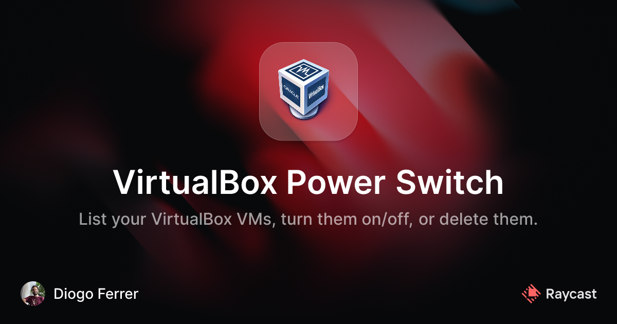 Raycast Store: VirtualBox Power Switch