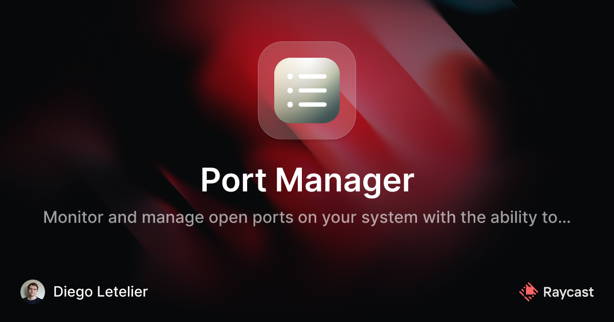Raycast Store: Port Manager