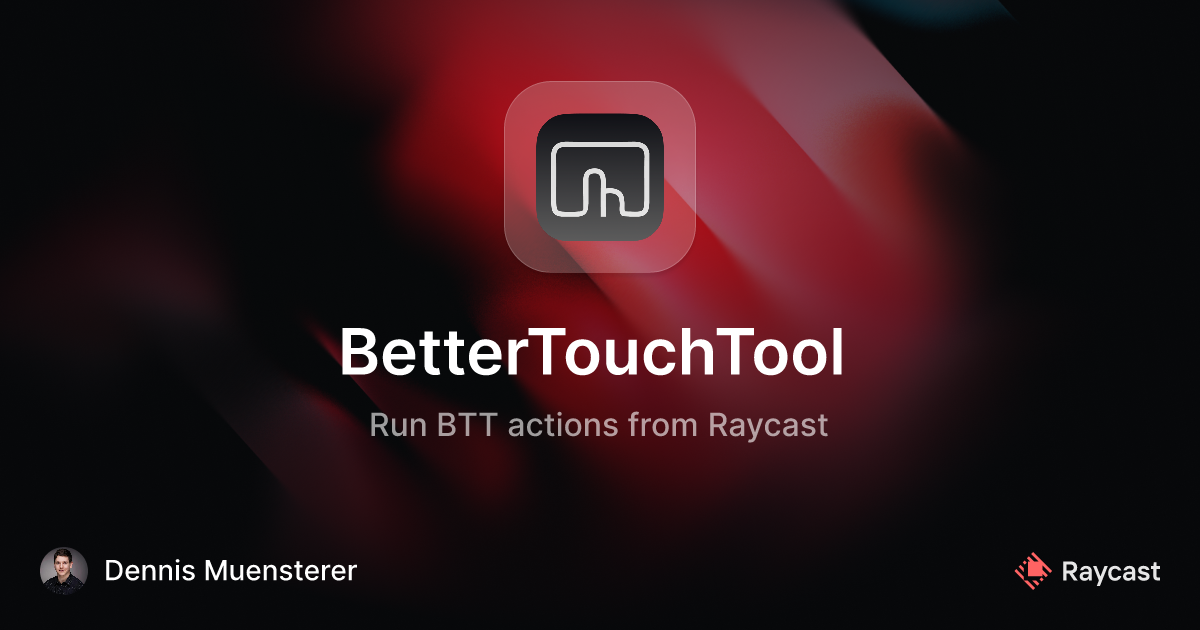 Raycast Store: BetterTouchTool