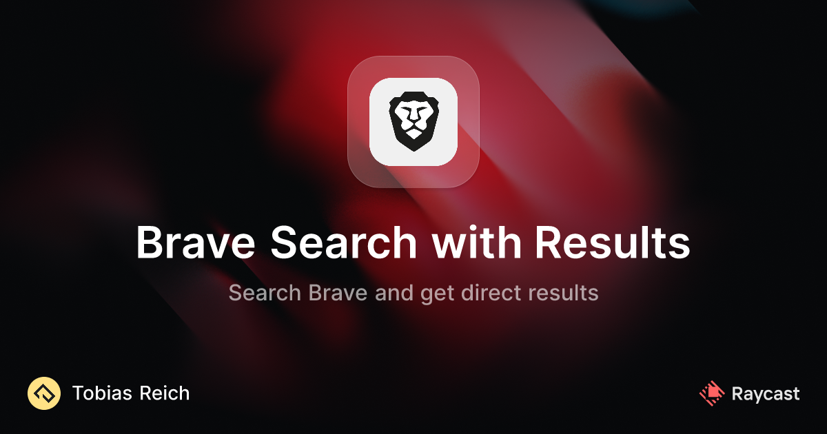 Raycast Store: Brave Search with Results