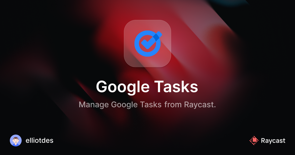 Raycast Store: Google Tasks