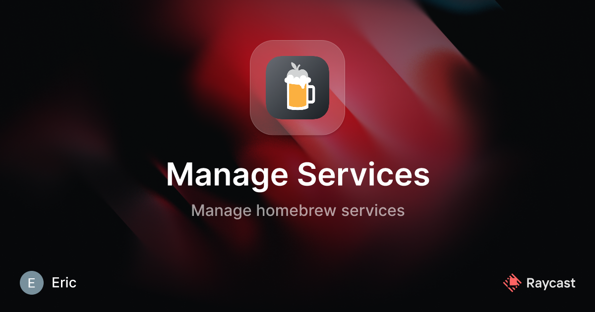 Raycast Store: Manage Services