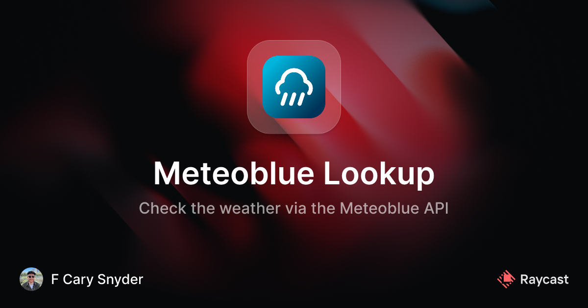 Raycast Store: Meteoblue Lookup