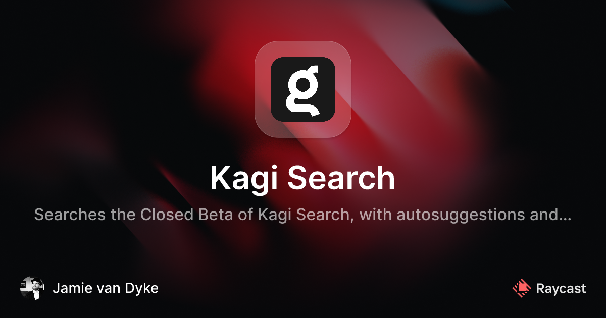 Raycast Store: Kagi Search