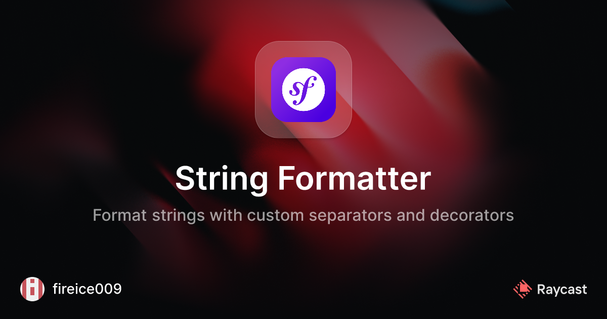 Raycast Store: String Formatter