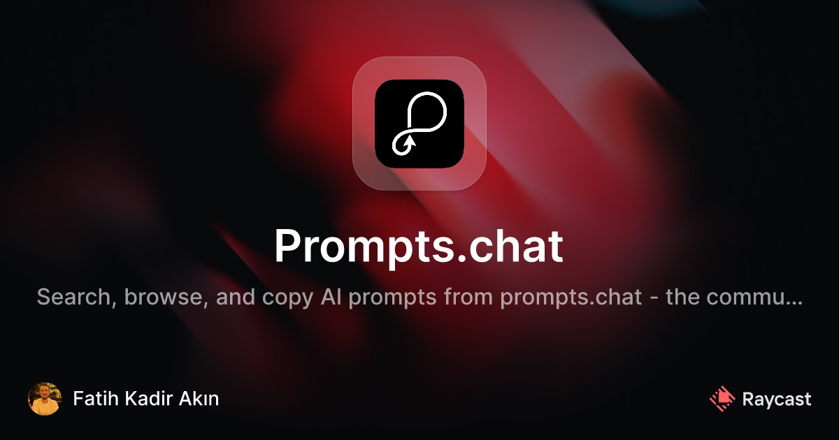 Raycast Store: Prompts.chat