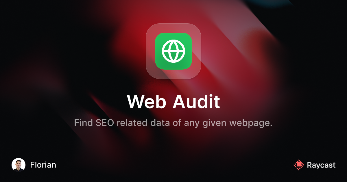 Raycast Store: Web Audit