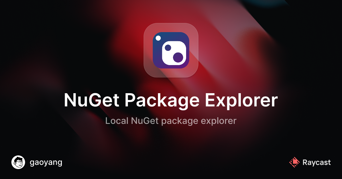 Raycast Store: NuGet Package Explorer