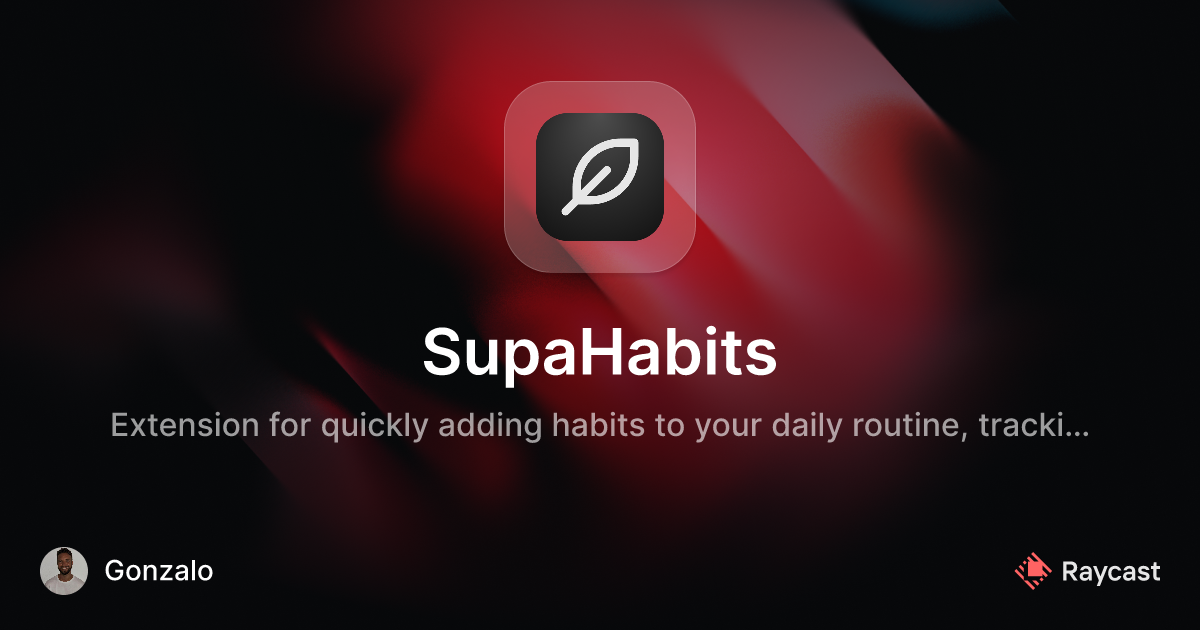 Raycast Store: SupaHabits