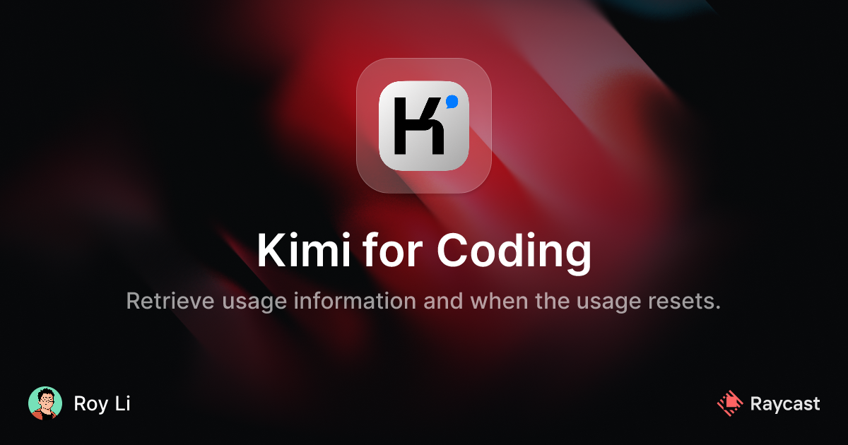 Raycast Store: Kimi for Coding