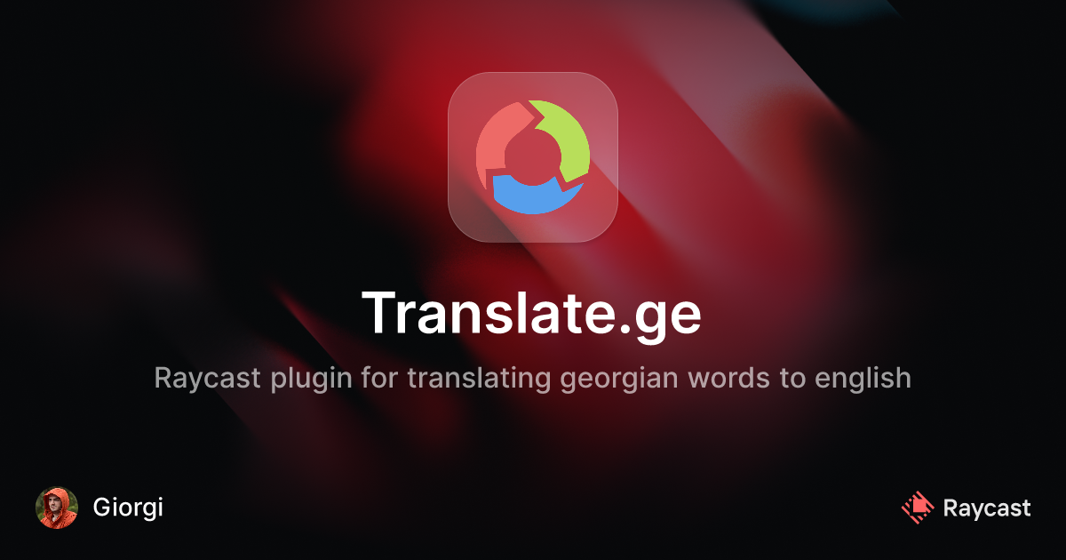 Raycast Store: Translate.ge