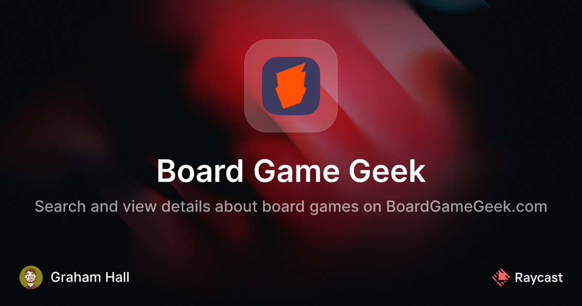 Raycast Store: Board Game Geek