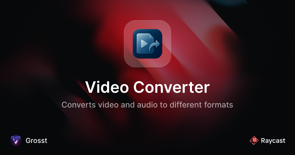 Raycast Store: Video Converter