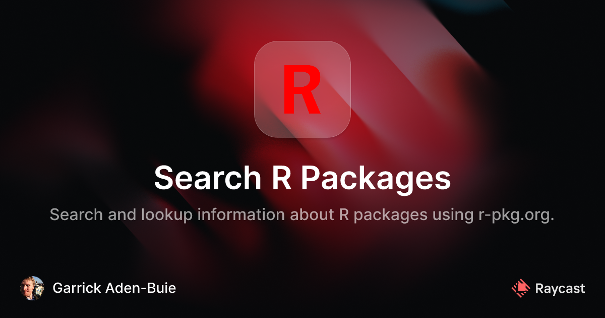 Raycast Store: Search R Packages