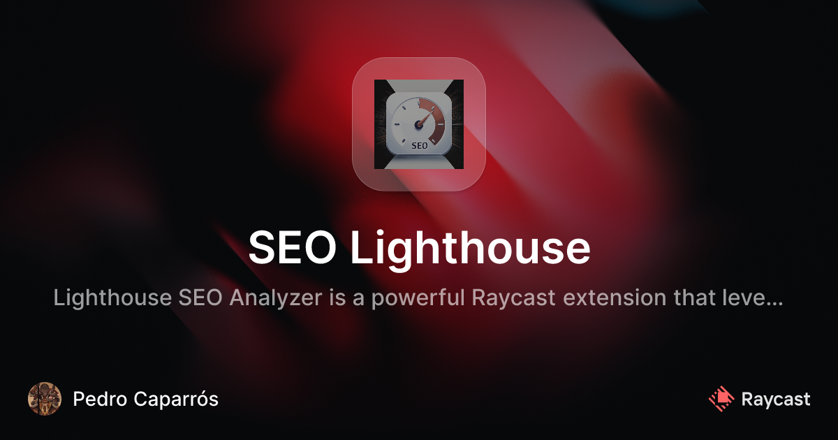 Raycast Store: SEO Lighthouse
