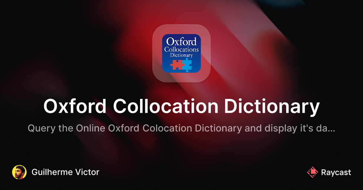 Raycast Store: Oxford Collocation Dictionary