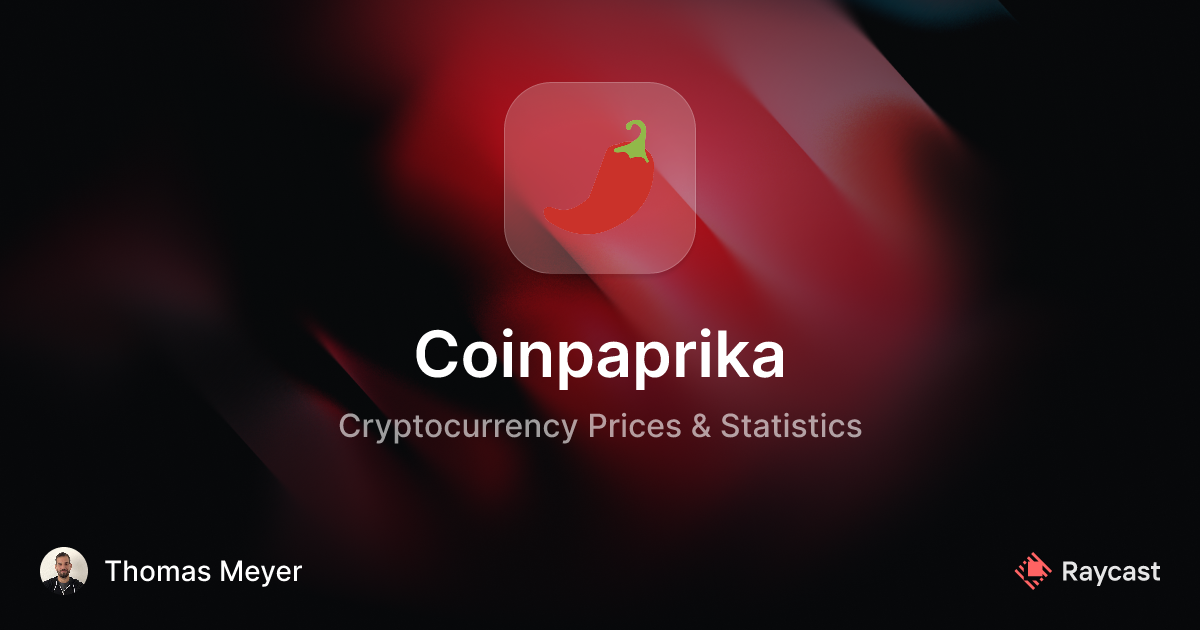Raycast Store: Coinpaprika