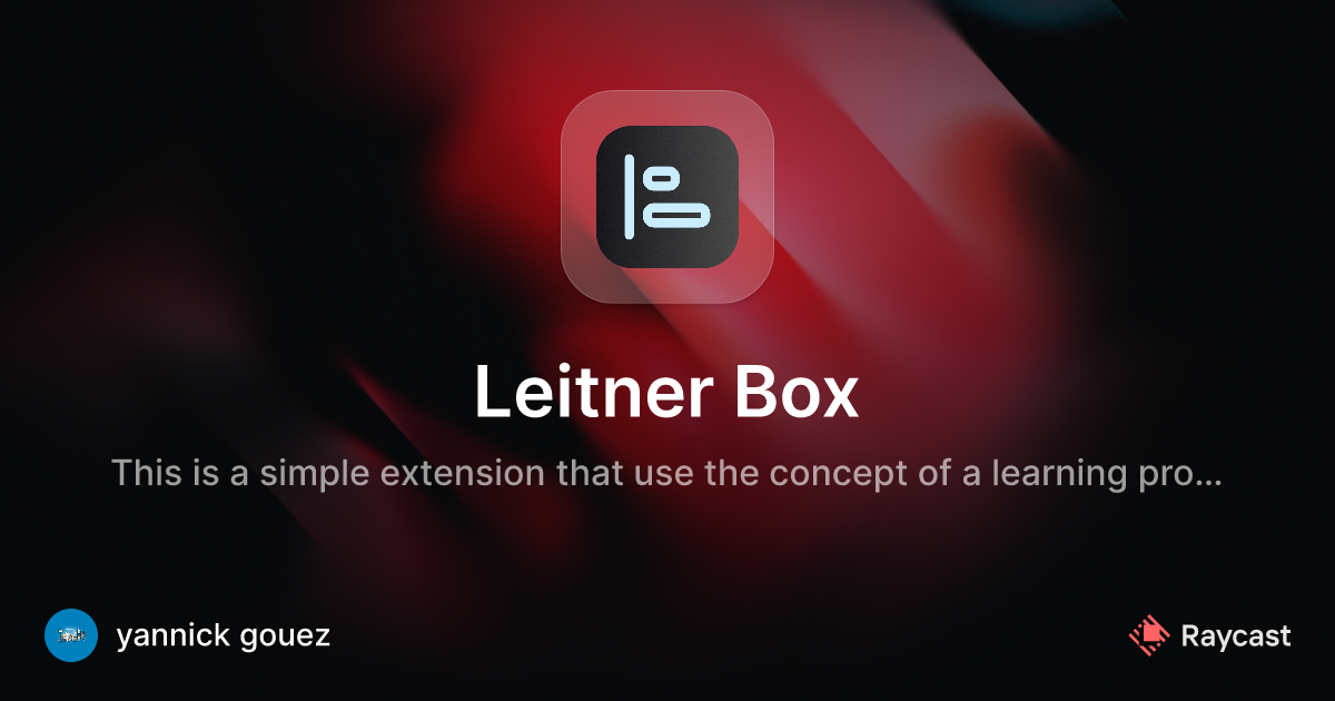 Raycast Store: Leitner Box