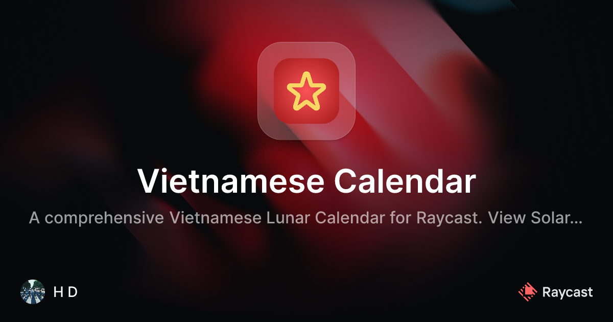 Raycast Store: Vietnamese Calendar