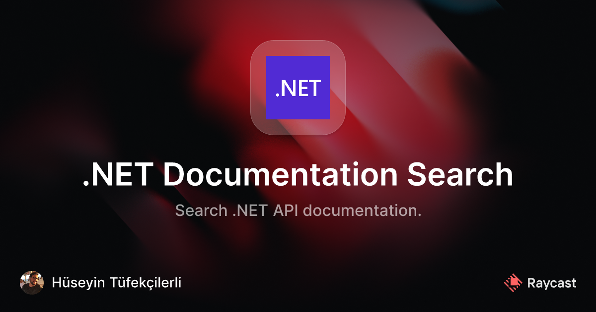 Raycast Store: .NET Documentation Search