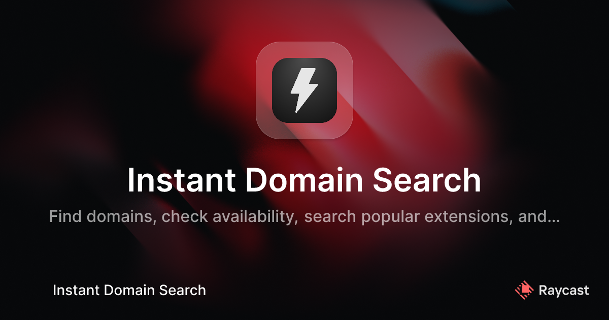 Raycast Store: Instant Domain Search