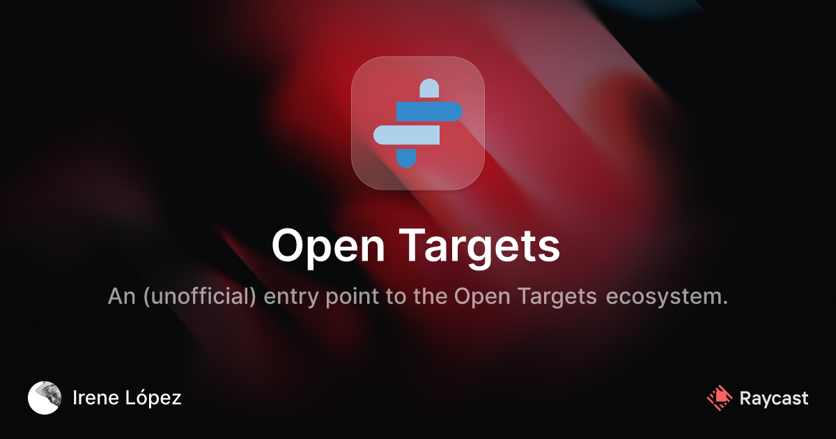 Raycast Store: Open Targets