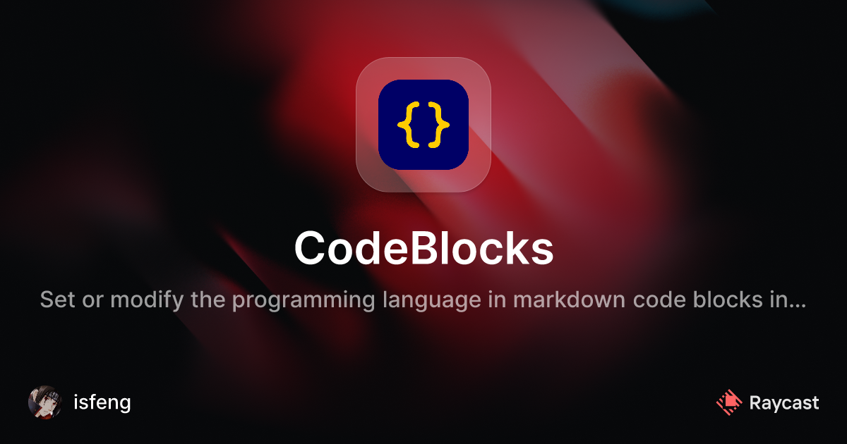 Raycast Store: CodeBlocks