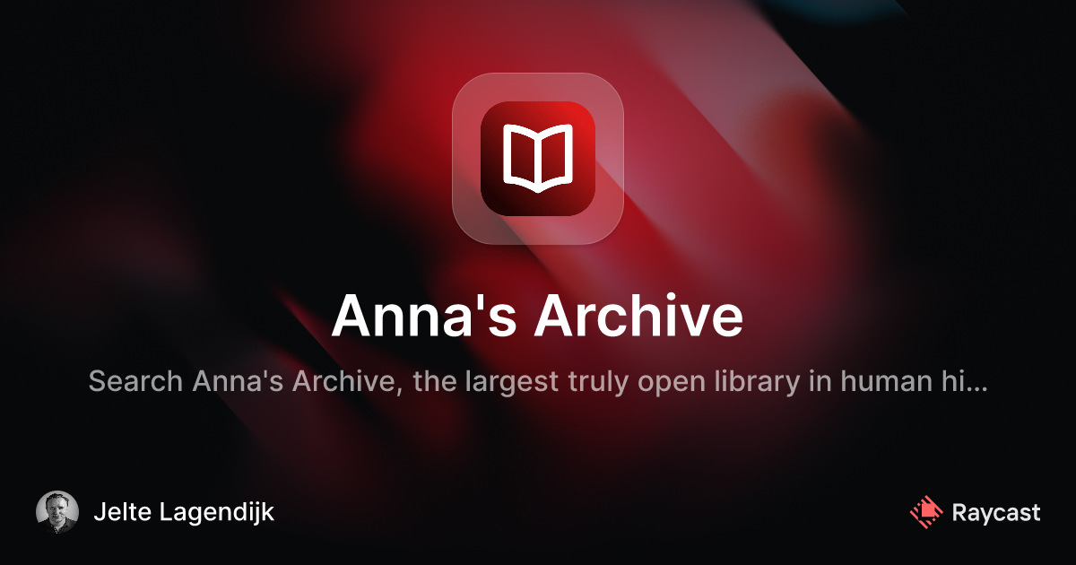 Raycast Store: Anna's Archive