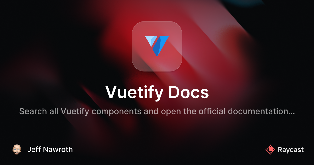 Raycast Store: Vuetify Docs