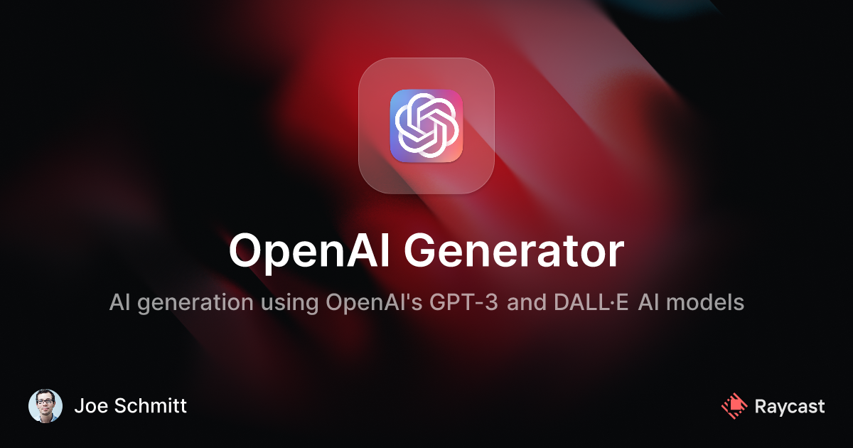 Raycast Store: OpenAI Generator